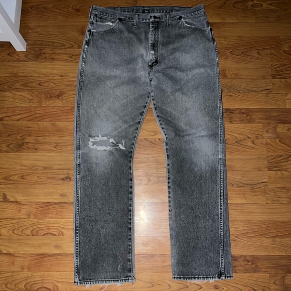 Wrangler | Jeans | Vintage 9s Wrangler Western Jeans Ripped Gray Faded ...